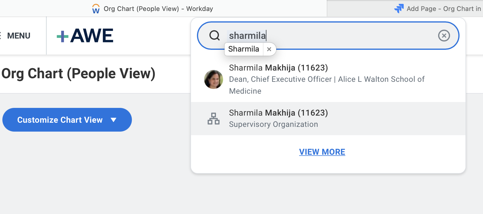 Workday: Access an Org Chart